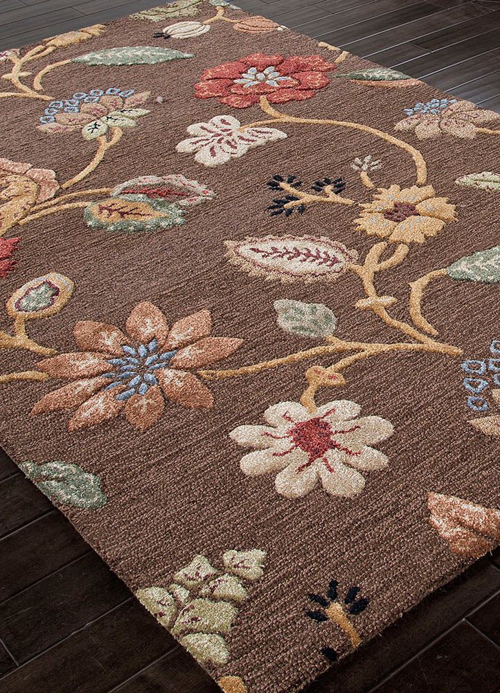 TAQ-104 hacienda beige and brown Hand Tufted wool and viscose Rugs ...